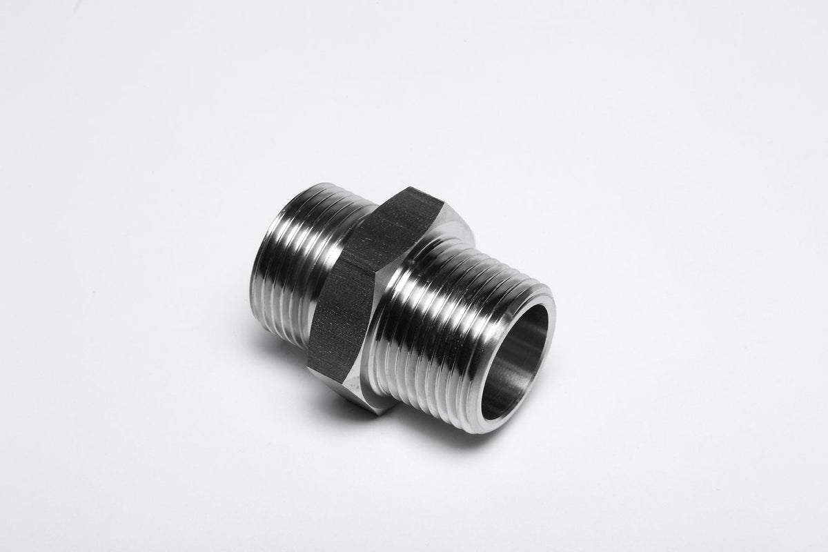 1/2" BSPP CONE SEAT x 1/2" BSPT MALE / MALE ADAPTOR-ACT-2BT-08 — Custom ...