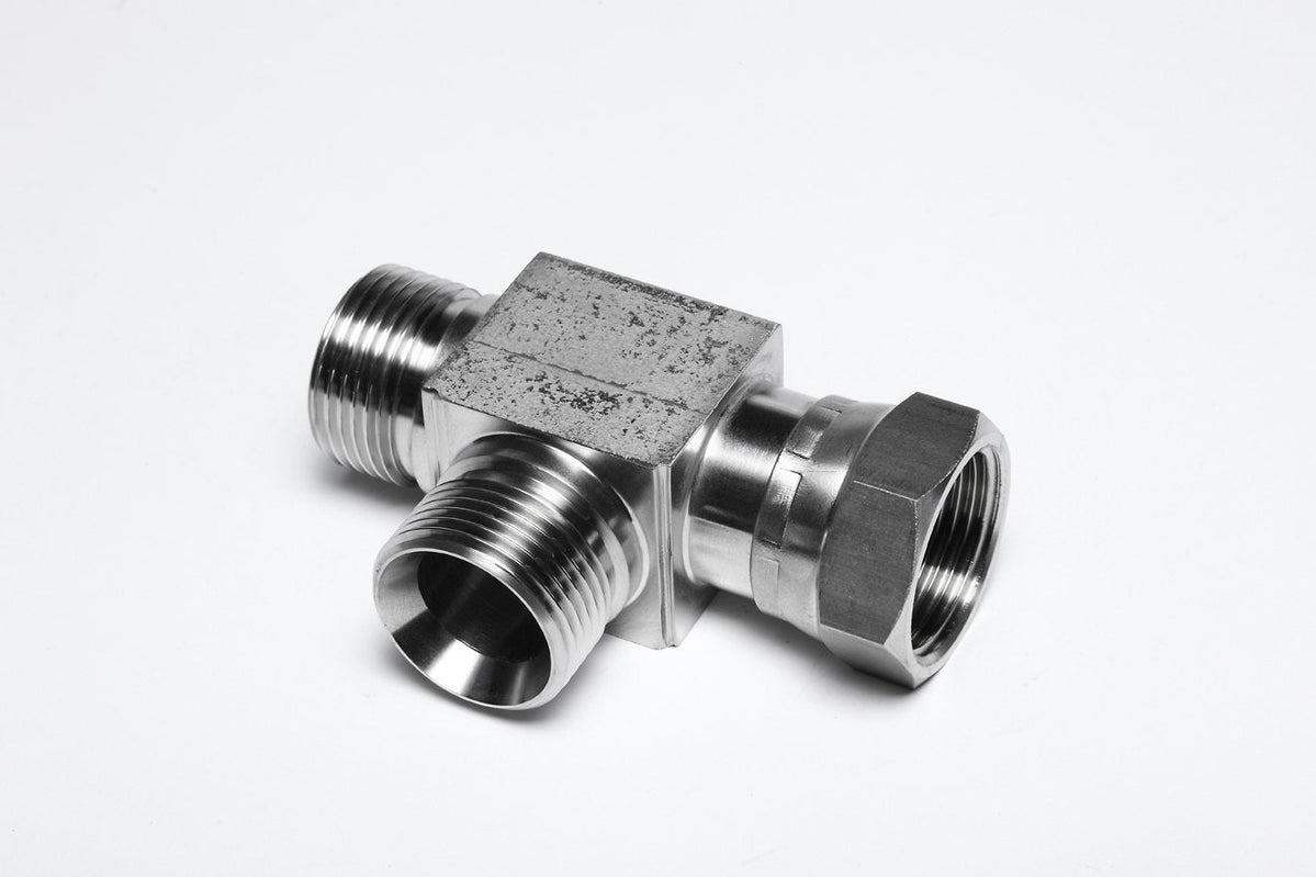 1/4" BSPP CONE SEAT SWIVEL FEMALE RUN / MALE RUN / MALE BRANCH TEE-TSR ...