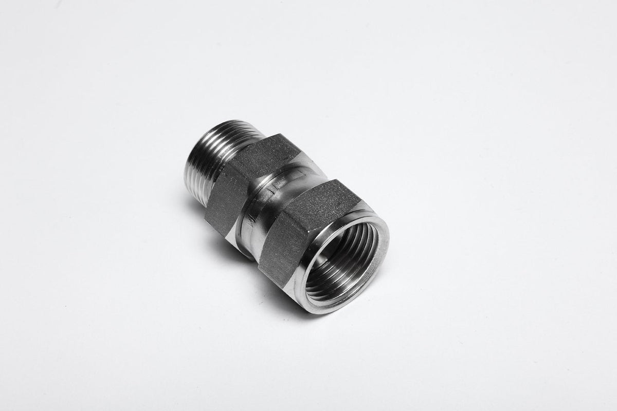 9/16"-18 JIC SWIVEL FEMALE x 3/8" BSPP CONE SEAT MALE HEX ADAPTOR-FSC ...