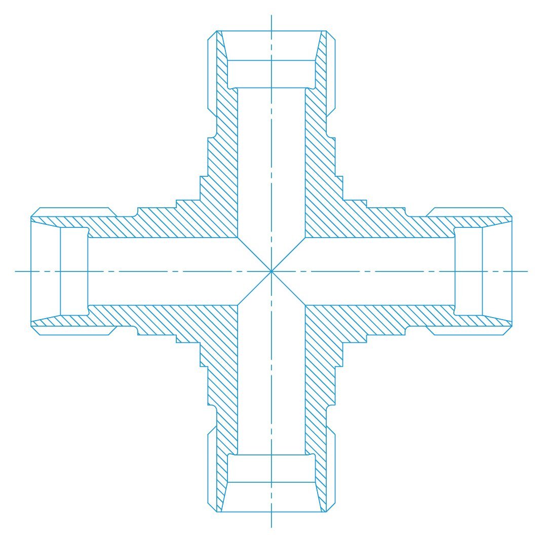 FLARELESS MALE CROSS, EQUAL & REDUCER | UC-800 — Custom Fittings